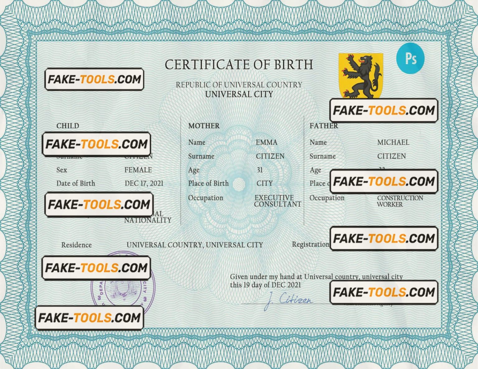 fake birth certificate template | fake tools